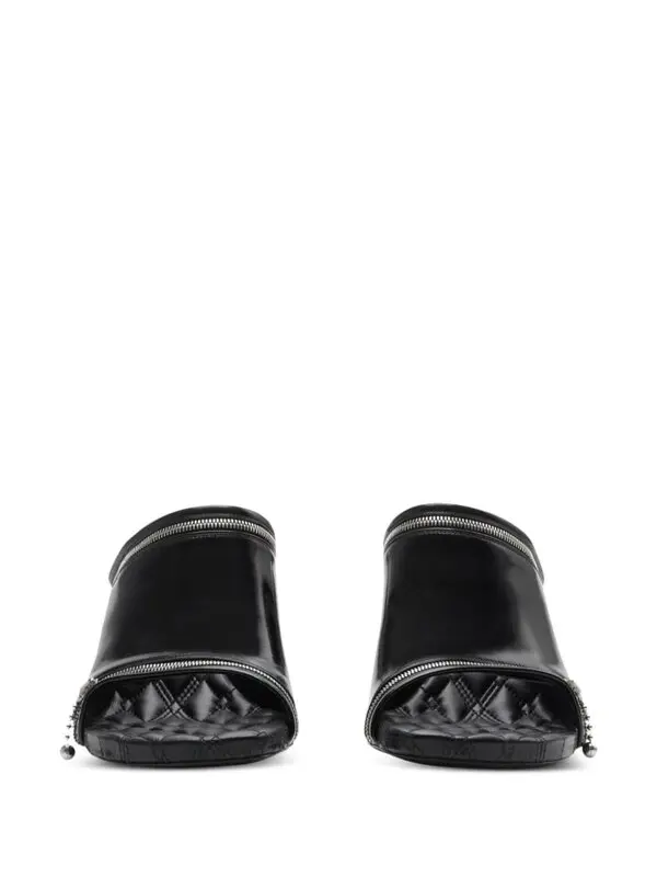 Burberry Peep 85mm Leather Sandals - Black