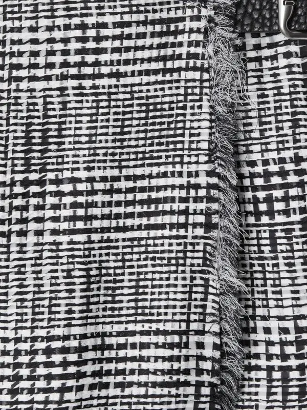 Burberry Plaid Fringed Miniskirt - Black