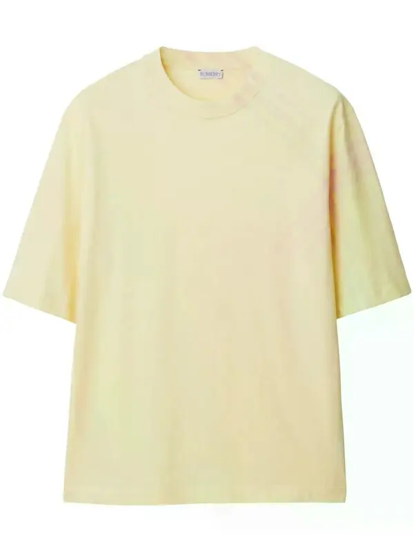 Burberry Check-print Cotton T-shirt - Yellow