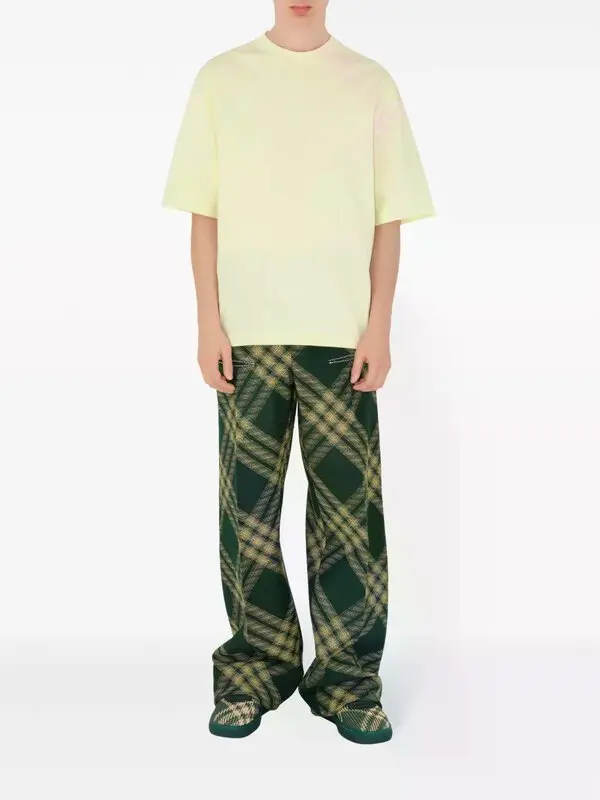 Burberry Check-print Cotton T-shirt - Yellow