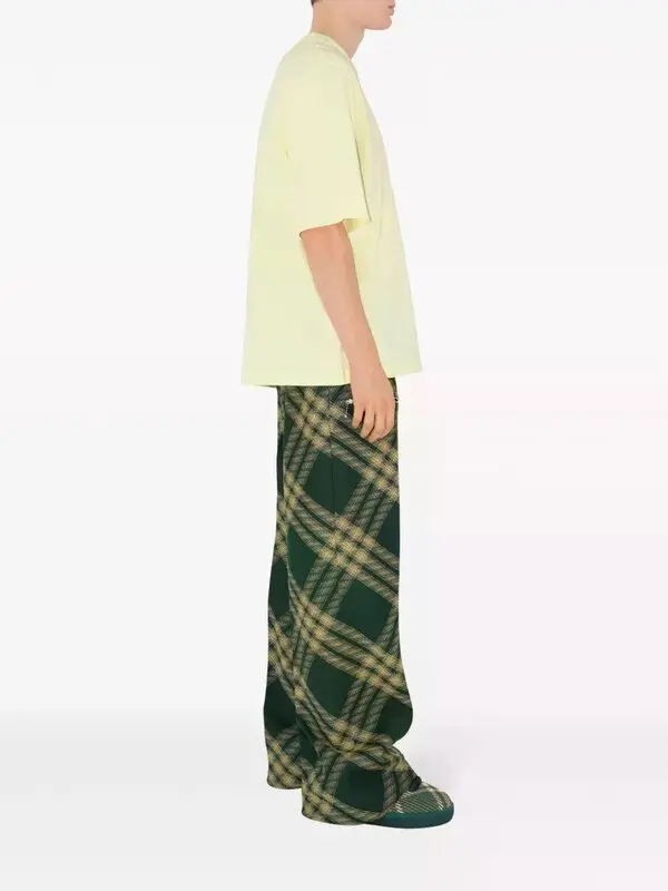 Burberry Check-print Cotton T-shirt - Yellow