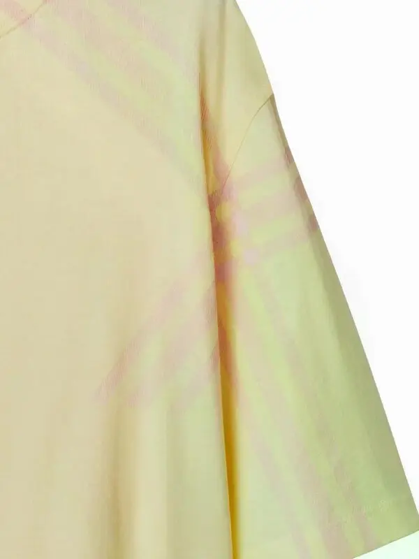 Burberry Check-print Cotton T-shirt - Yellow