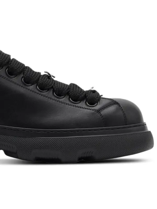 Burberry Ranger Leather Sneakers - Black