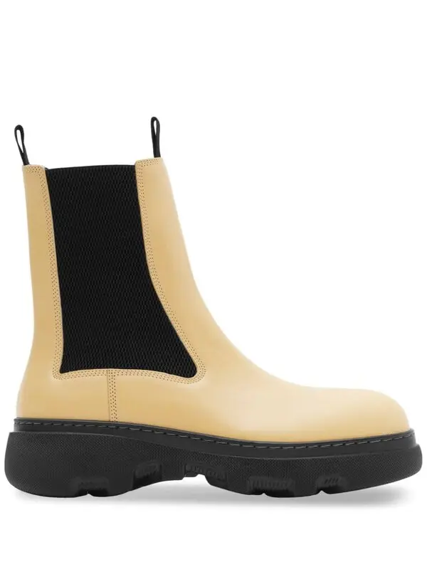 Burberry Creeper Leather Chelsea Boots - Neutrals