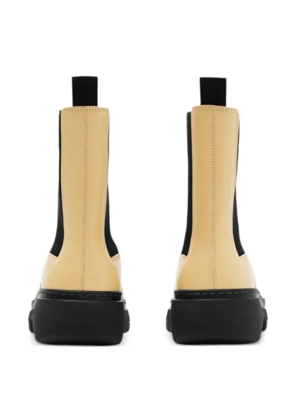 Burberry Creeper Leather Chelsea Boots - Neutrals