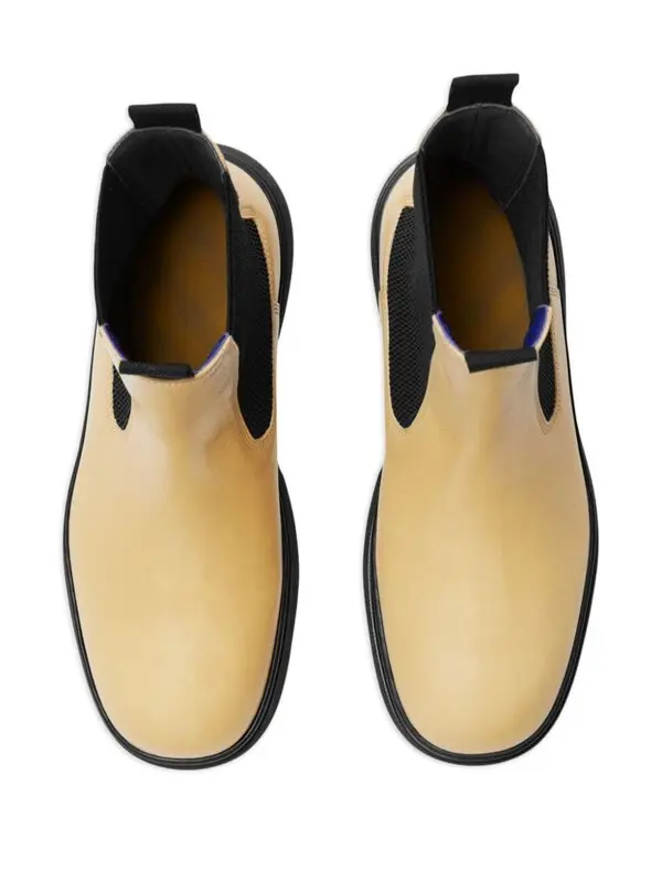 Burberry Creeper Leather Chelsea Boots - Neutrals