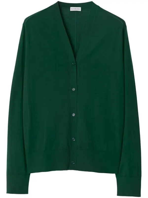 Burberry Fine-knit Wool Cardigan - Green