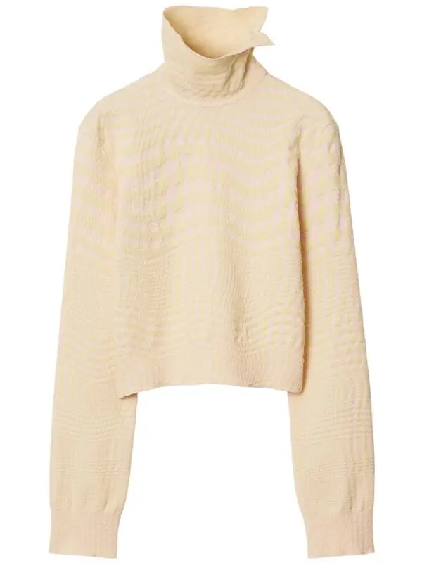Burberry Warped Houndstooth Jacquard Jumper - Neutrals