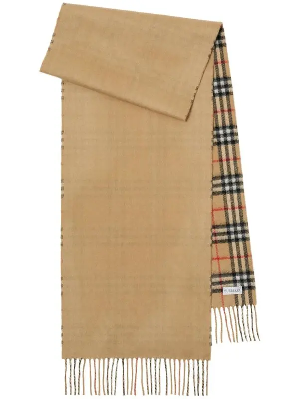 Burberry Checked Cashmere Scarf - Neutrals