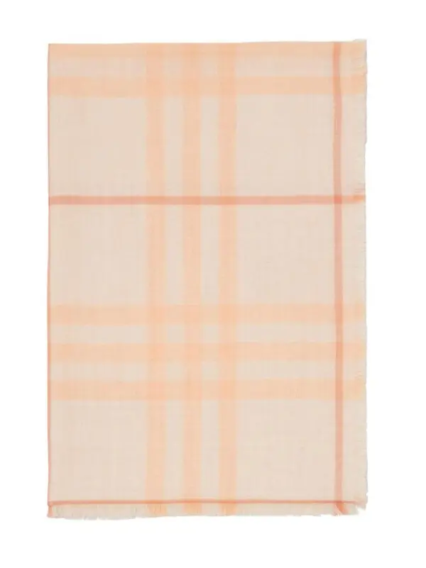 Burberry Checkered Reversible Frayed Scarf