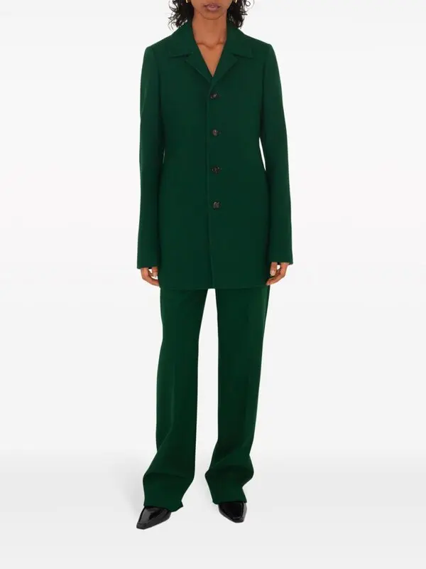 Burberry Tailored-cut Wool Trousers - Green