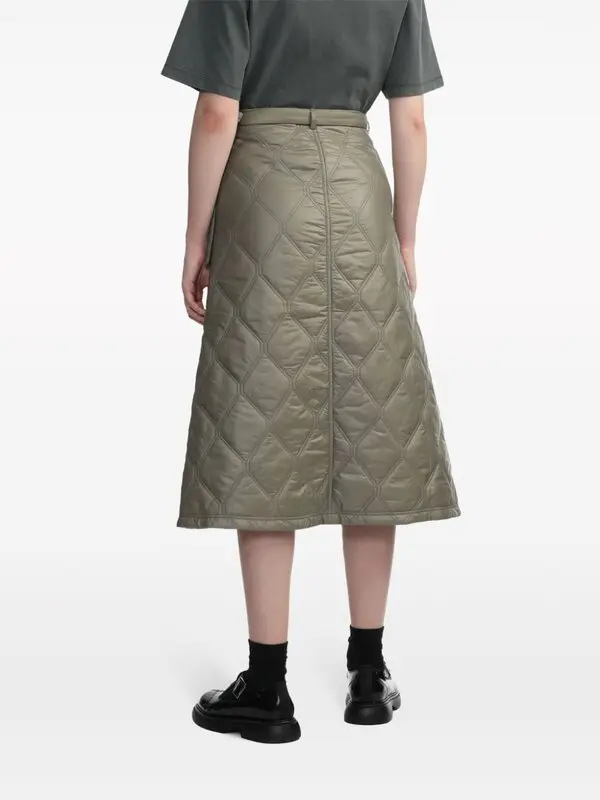 GANNI Quilted Wrap Midi Skirt