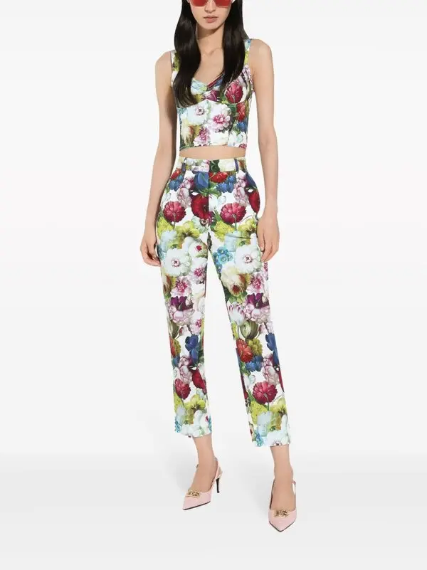Dolce & Gabbana Floral-print Corset Top