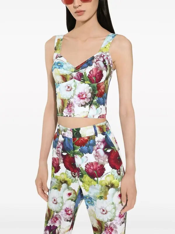 Dolce & Gabbana Floral-print Corset Top