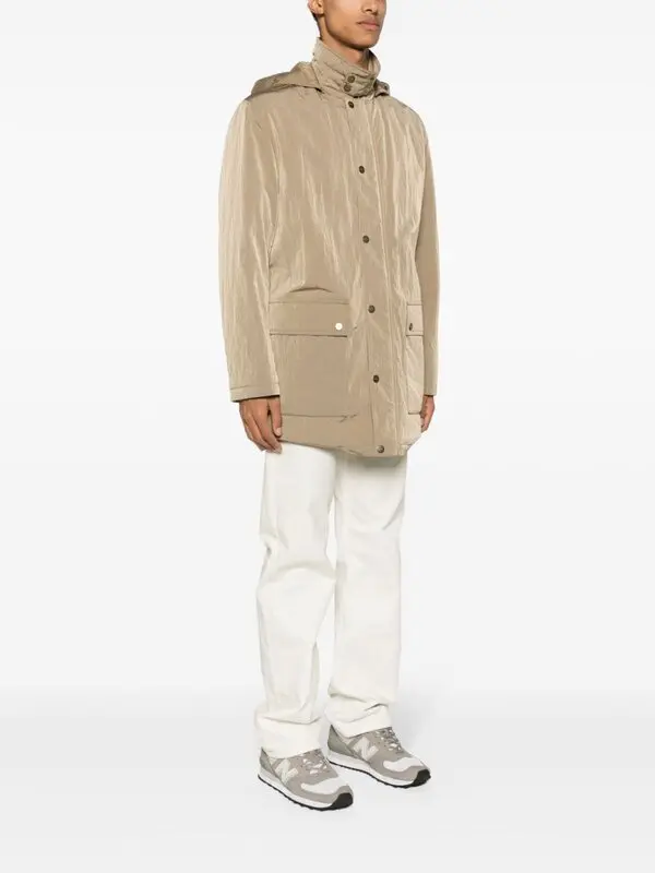 Hugo Hooded Crinkled-finish Raincoat