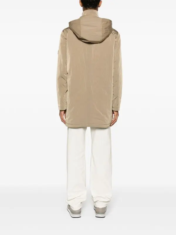 Hugo Hooded Crinkled-finish Raincoat