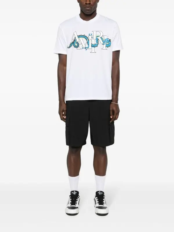 Amiri Dragon-print Cotton T-shirt - White