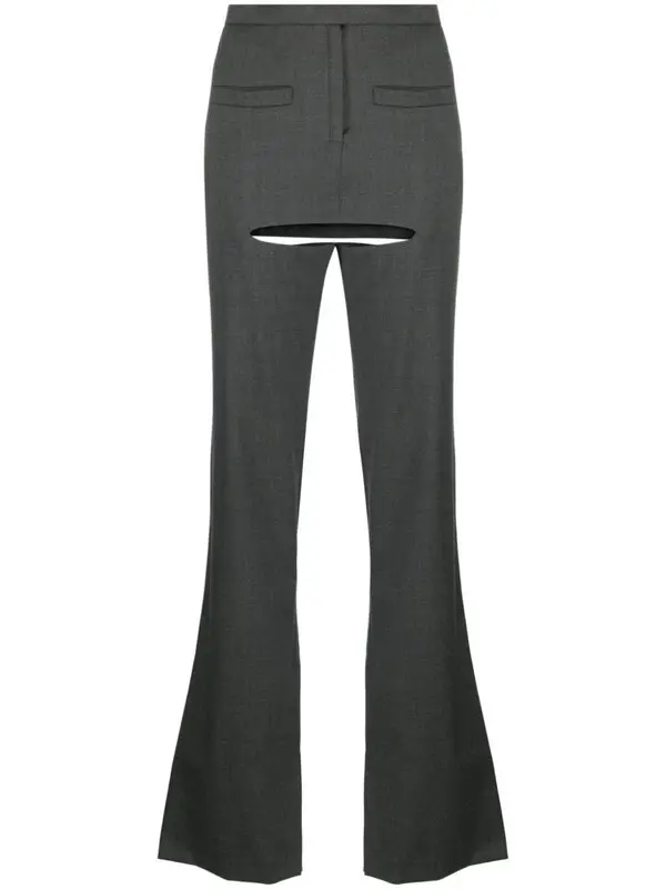 COURREGES Cut-out Tailored Wool Trousers