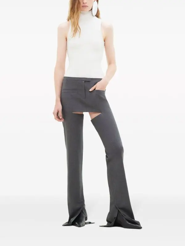 COURREGES Cut-out Tailored Wool Trousers