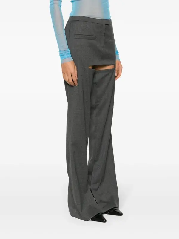 COURREGES Cut-out Tailored Wool Trousers