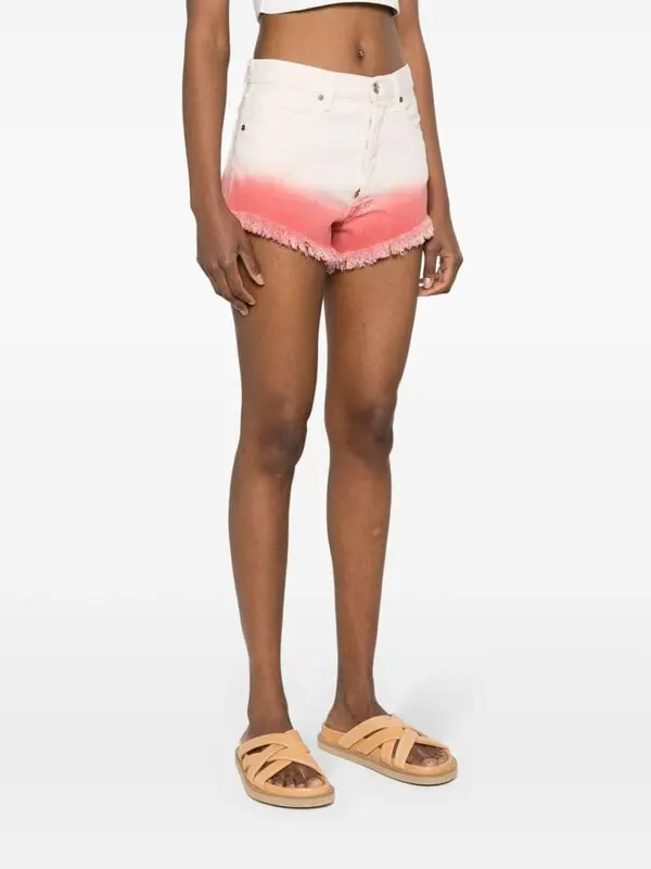Alanui Tie-dye Denim Shorts - Neutrals