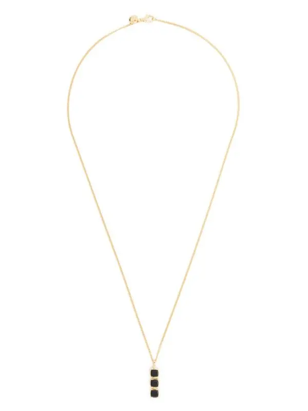 Tom Wood Mini Cushion Onyx Pendant Necklace - Gold