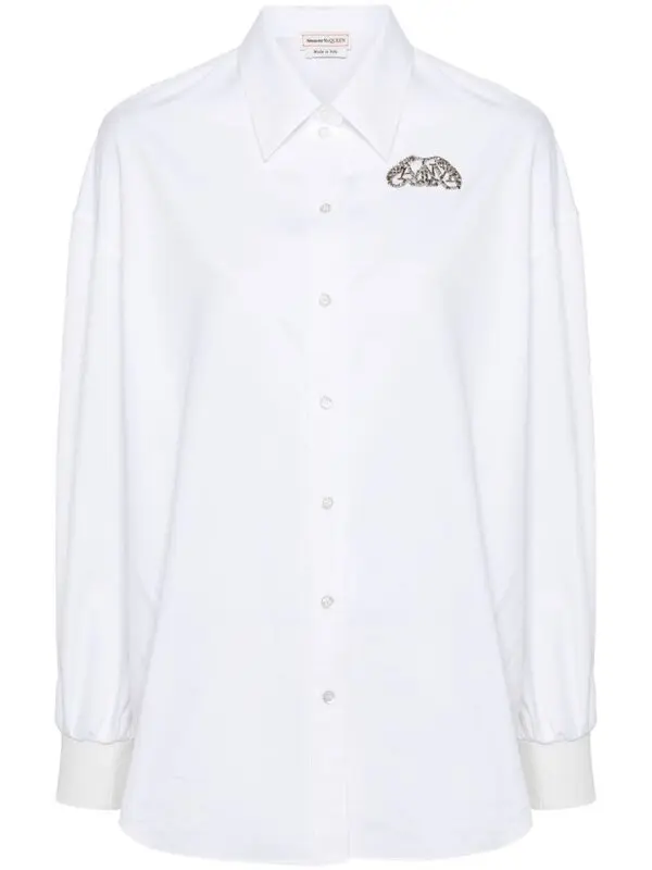 Alexander McQueen Crystal-embellished Cotton Shirt