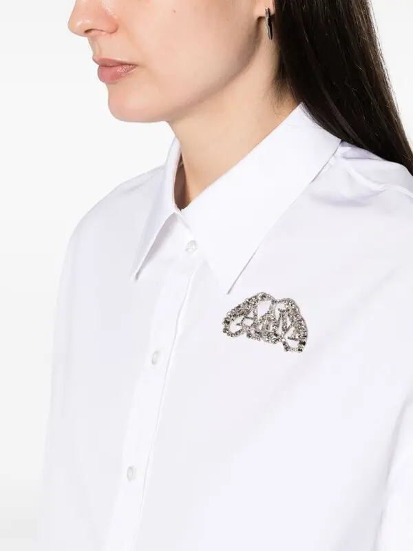 Alexander McQueen Crystal-embellished Cotton Shirt