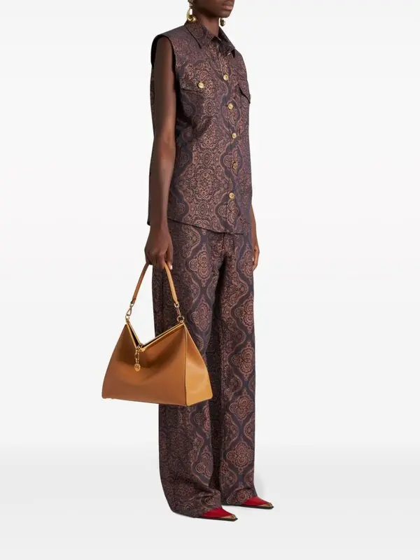 Etro Large Leather Vela Bag - Yellow
