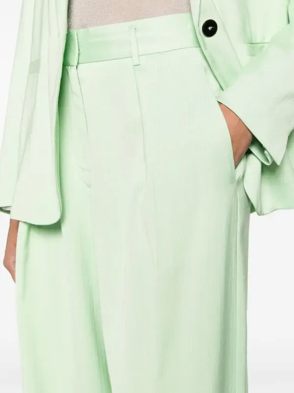 FORTE_FORTE Pleat-detail High-rise Wide-leg Pants