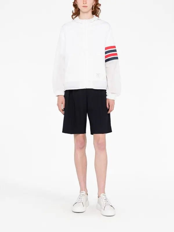Thom Browne 4-bar Stripe Hooded Jacket - White