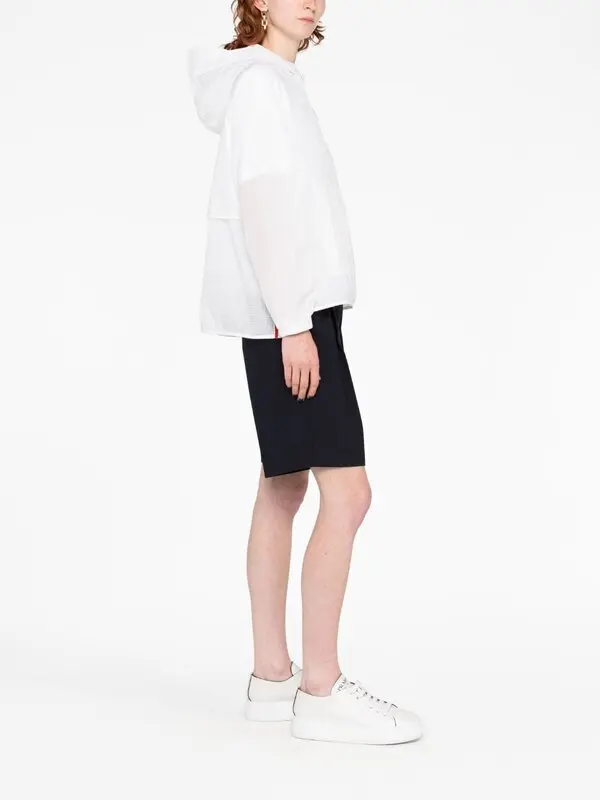 Thom Browne 4-bar Stripe Hooded Jacket - White
