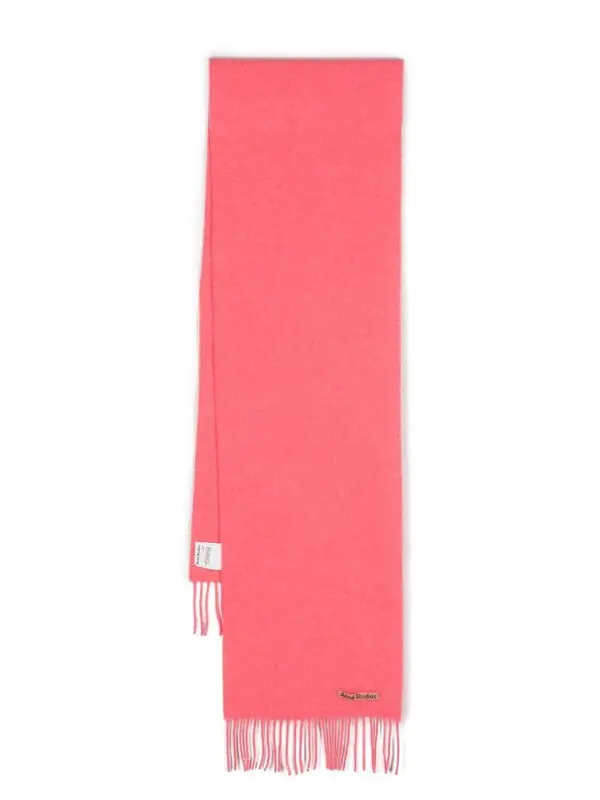 Acne Studios Logo-tag Wool Scarf - Pink