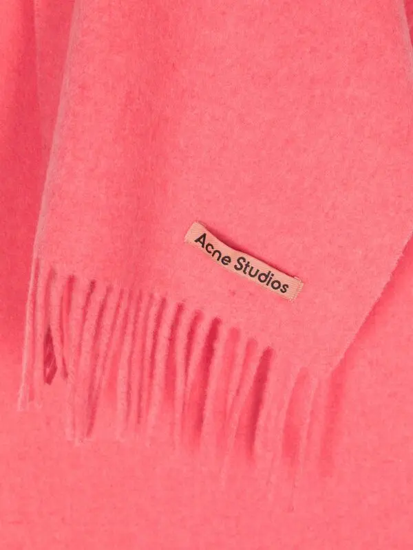 Acne Studios Logo-tag Wool Scarf - Pink