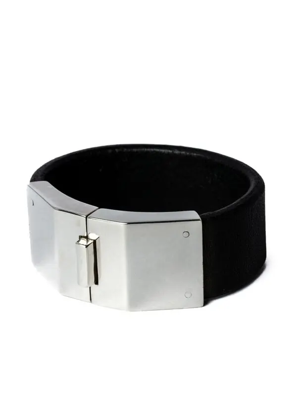 PARTS OF FOUR Box Lock Leather Bracelet - Black