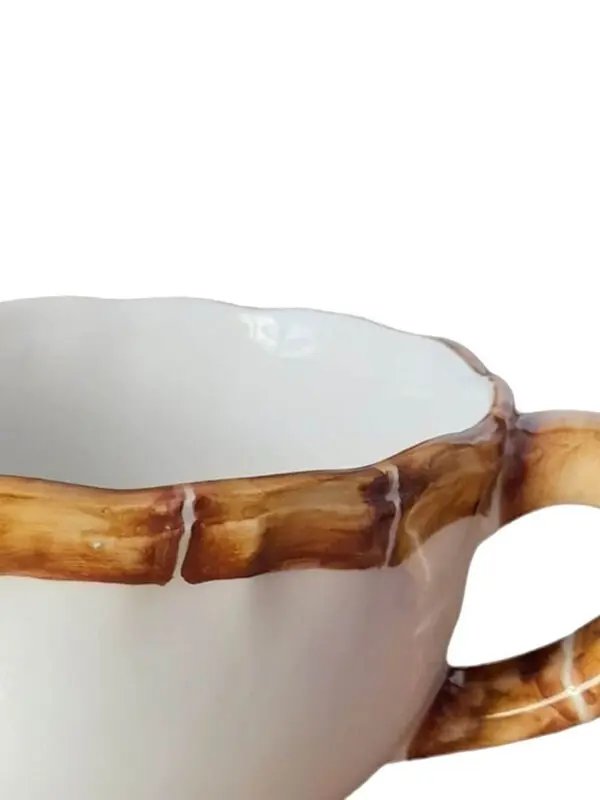 LES-OTTOMANS Bamboo Porcelain Cappuccino Cup