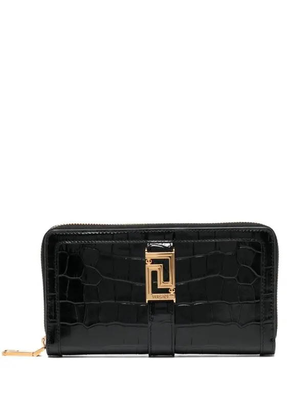 Versace Greca Goddess Leather Wallet - Black