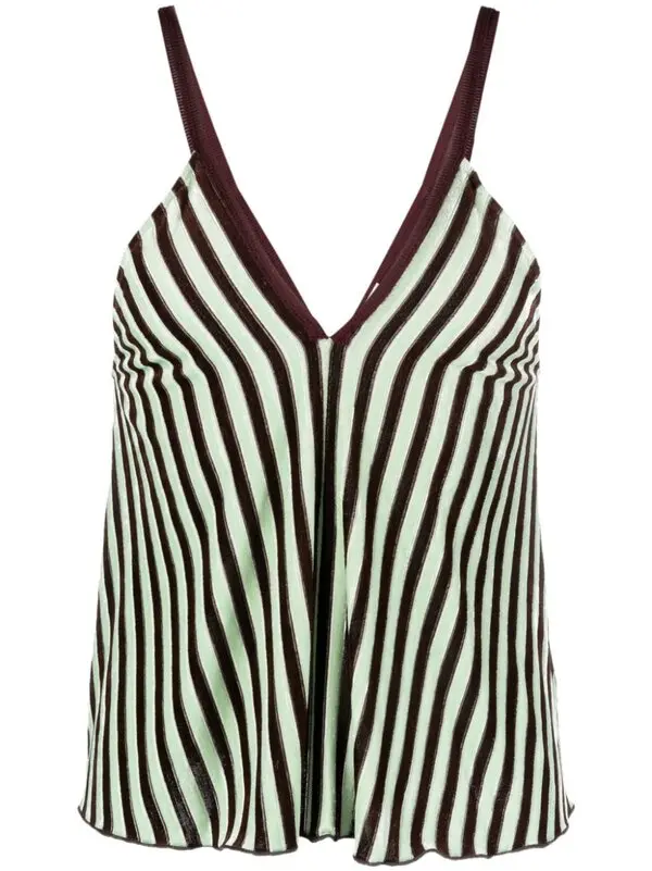 FORTE_FORTE Striped V-neck Top