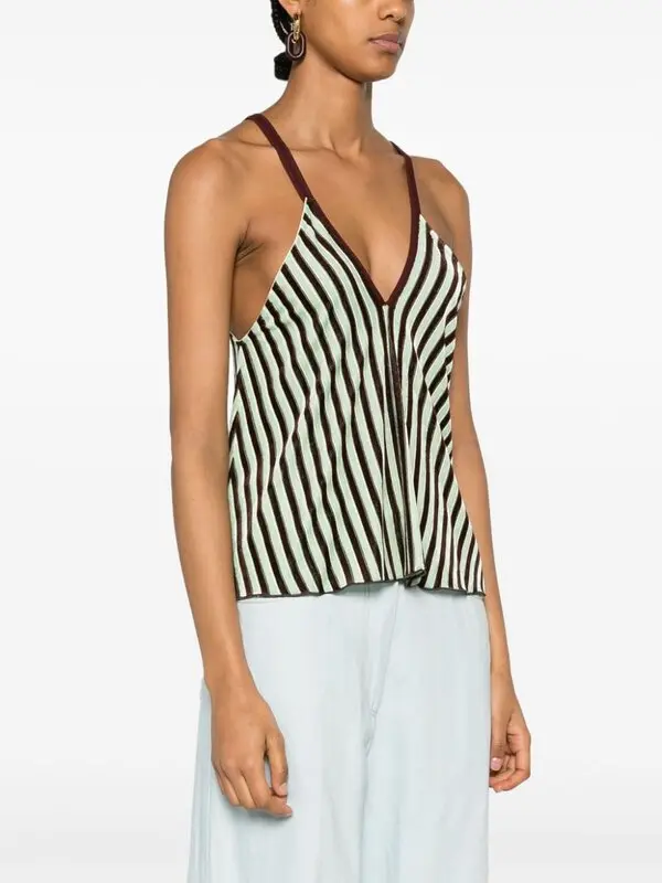 FORTE_FORTE Striped V-neck Top