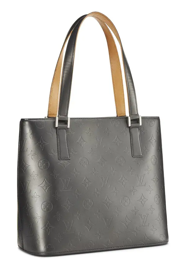 LOUIS VUITTON Monogram Vernis Mat Stockton Tote - Grey