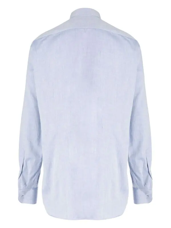 LARDINI Spread-collar Twill Shirt