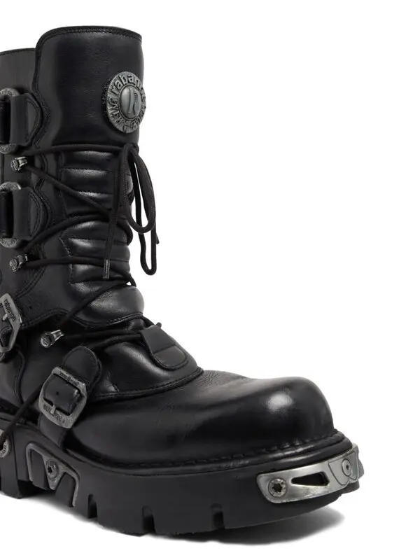 Rabanne X New Rock Buckled Leather Boots