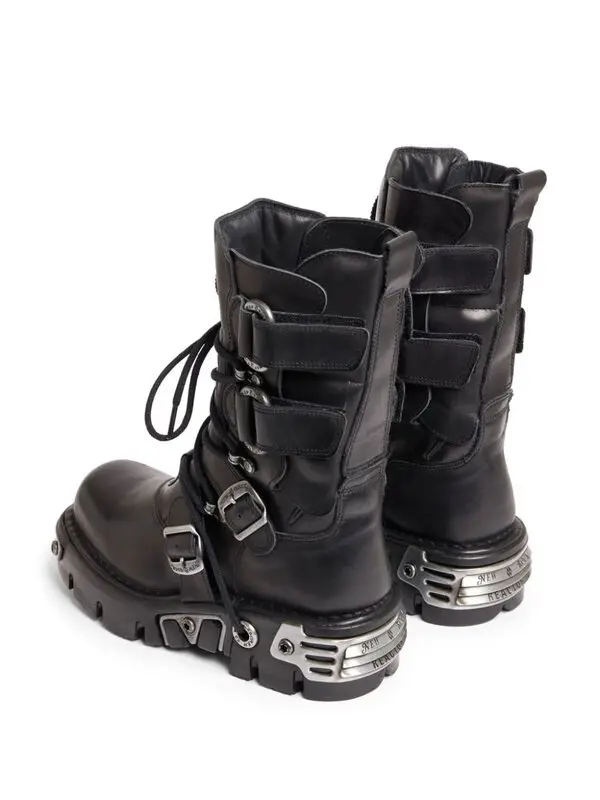 Rabanne X New Rock Buckled Leather Boots