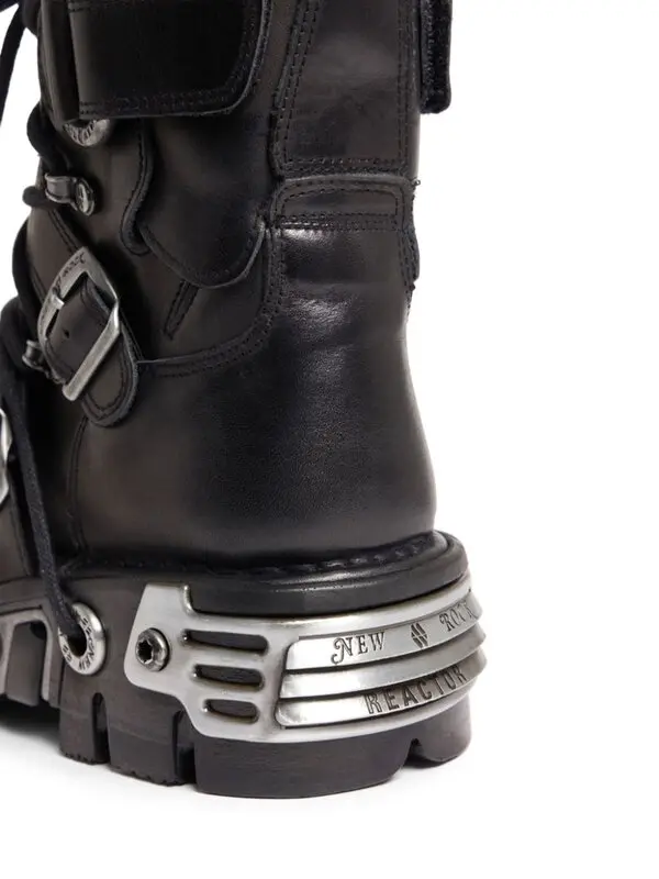 Rabanne X New Rock Buckled Leather Boots