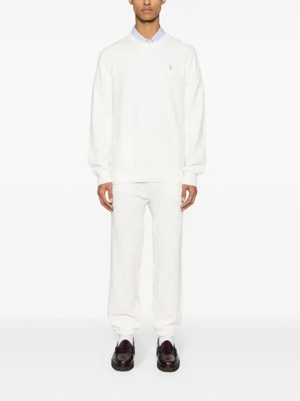 Polo Ralph Lauren Crew Neck Embroidered Sweater - White