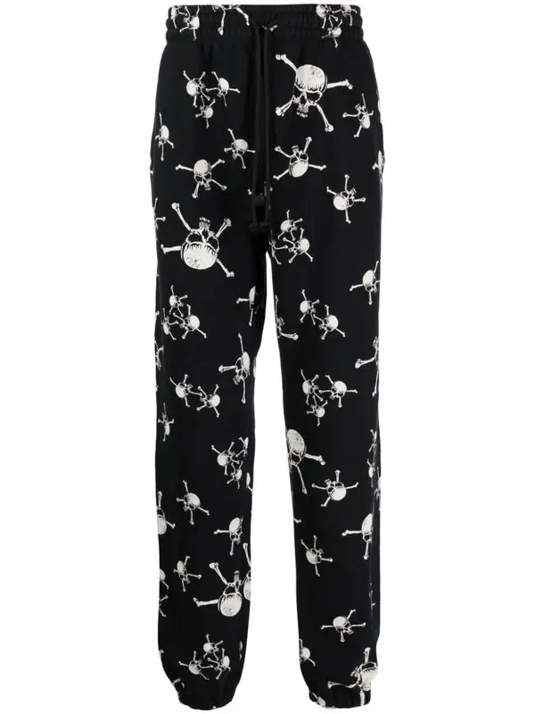 SAINT MXXXXXX Skull-print Cotton Track Pants