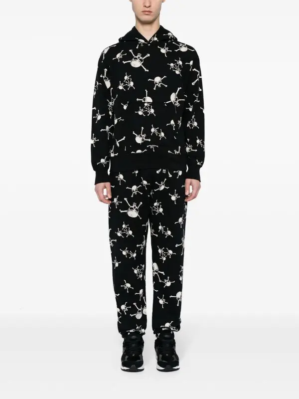 SAINT MXXXXXX Skull-print Cotton Track Pants