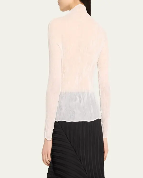 Issey Miyake Chiffon Twist-38 Sheer Top - White
