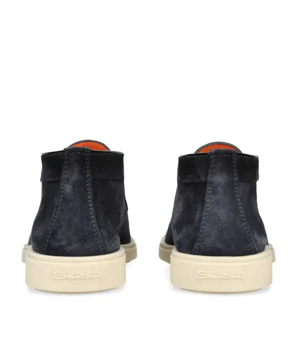 Santoni Suede High-top Loafers - Navy