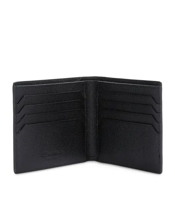 Santoni Textured Leather Wallet - Black